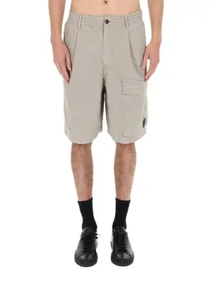 C.P. COMPANY Cargo Shorts With Logo Patch