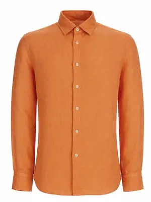120% Lino Linen Shirt - Orange