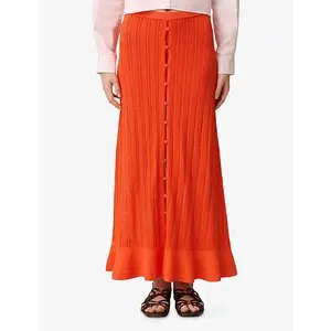 Claudie Pierlot Crochet Maxi Skirt - Orange
