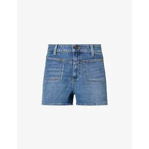 Paige Dani Stitched-pocket Denim Shorts - Sete
