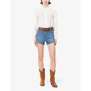Paige Dani Stitched-pocket Denim Shorts - Sete