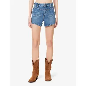 Paige Dani Stitched-pocket Denim Shorts - Sete