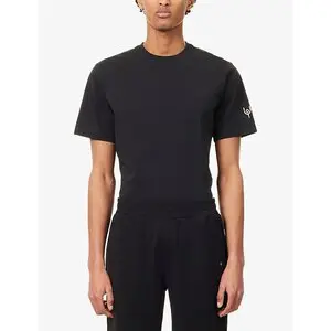 NOW YOU LIVE Arnesby Logo-embroidered Cotton T-shirt - Black