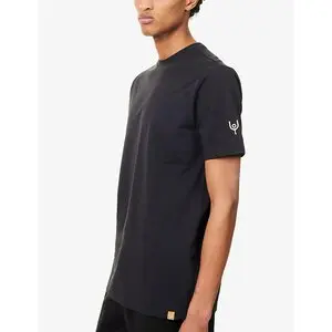 NOW YOU LIVE Arnesby Logo-embroidered Cotton T-shirt - Black