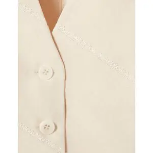 Claudie Pierlot V-neck Cropped Woven Waistcoat