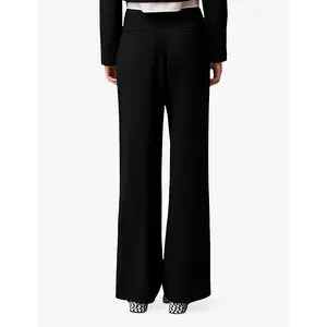 Claudie Pierlot High-rise Wide Leg Trousers - Black