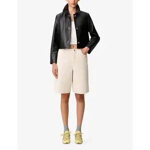 Claudie Pierlot Clasp-front Leather Jacket - Black