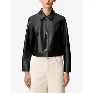 Claudie Pierlot Clasp-front Leather Jacket - Black