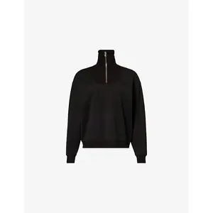 NOW YOU LIVE Rutland High-neck Stretch-woven Sweatshirt - Black