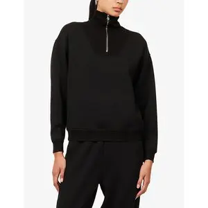 NOW YOU LIVE Rutland High-neck Stretch-woven Sweatshirt - Black