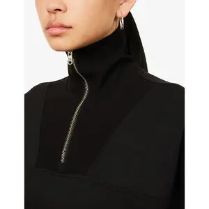 NOW YOU LIVE Rutland High-neck Stretch-woven Sweatshirt - Black