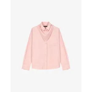 Maje Detachable-scarf Long-sleeved Cotton Shirt