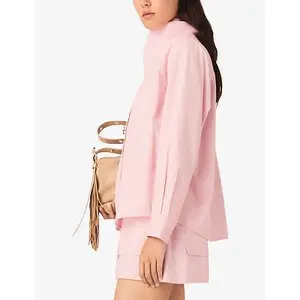 Maje Detachable-scarf Long-sleeved Cotton Shirt