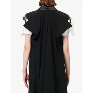 Sacai Sleeveless Wool And Organza Jacket