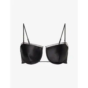 Givenchy Cutaway Lace-trim Silk-blend Bra Top - Black