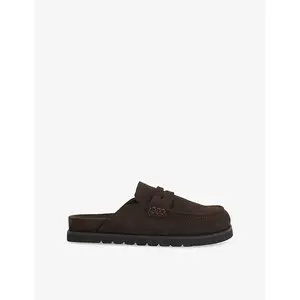 DUNE Suede Mule Loafers - Brown Suede