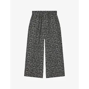 Whistles Grid-print Woven Trousers - Black