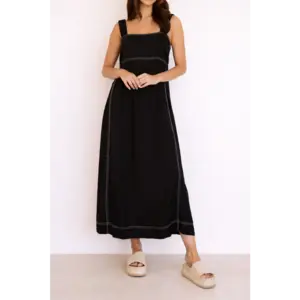 STUDIBAKER HAWK Stitched Up Maxi Dress - Black