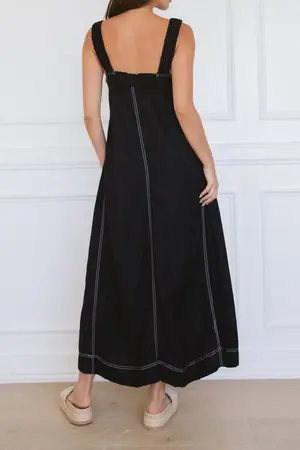 STUDIBAKER HAWK Stitched Up Maxi Dress - Black