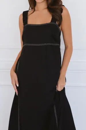 STUDIBAKER HAWK Stitched Up Maxi Dress - Black