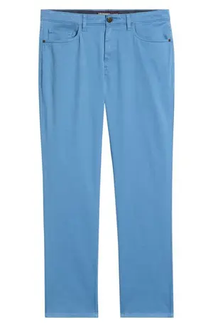 Johnston & Murphy Straight Leg Stretch Cotton 5-pocket Pants - Blue