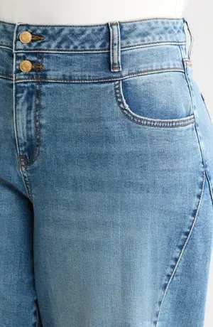 Kut From The Kloth High Waist Wide Leg Jeans With Raw Hem
