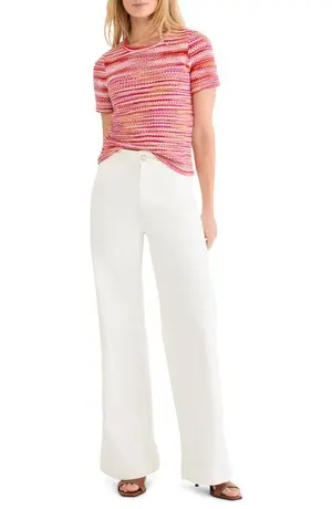 NIC+ZOE Space Dye Tuck Stitch Sweater - Red Multi