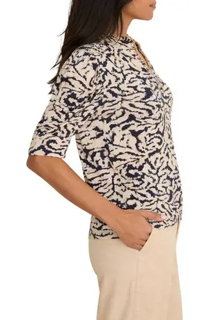 NIC+ZOE Contrast Swirl Top - Neutral Multi