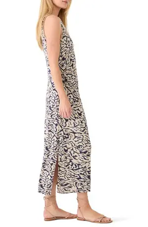 NIC+ZOE Contrast Swirl Sleeveless Midi Dress