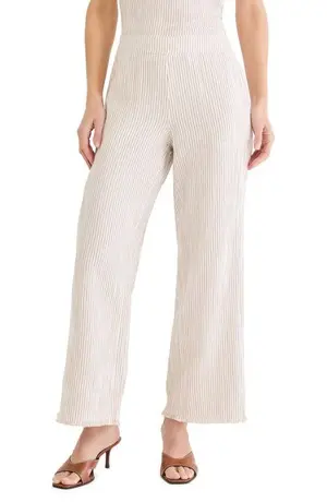 NIC+ZOE Pinstripe Wide Leg Gauze Pants - Neutral Multi