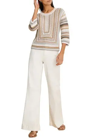 NIC+ZOE Pastiche Mix Stitch Sweater - Neutral Multi