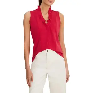 NIC+ZOE Ruffle Around Tank - True Red
