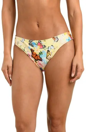 L'Agence Nicole Garden Bikini Bottom Yellow Multi