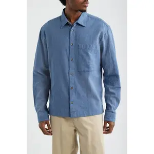 Topman Check Relaxed Fit Cotton Flannel Button-up Shirt