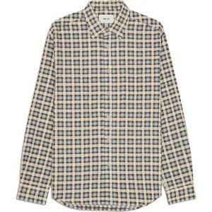 Nn07 Deon 50037 Organic Cotton Button-up Shirt - Blue Check