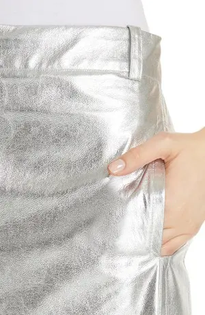 Tibi Tech Faux Leather Skirt