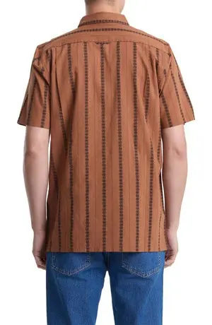 Volcom Whitworth Stripe Short Sleeve Button-up Shirt - Rawhide