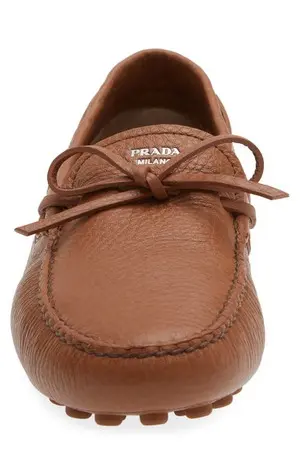 Prada Grid Driving Loafer - Cognac