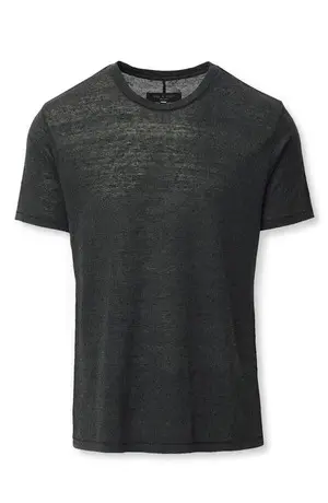 Rag & Bone Classic Linen T-shirt - Black