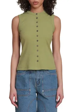 Avec Les Filles Sleeveless Rib Tank