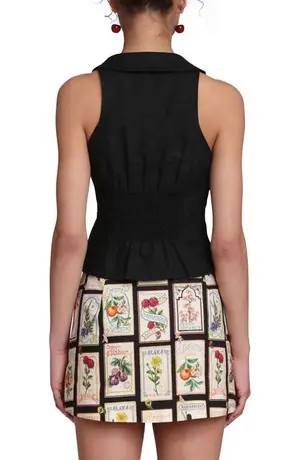 Avec Les Filles Tie Front Sleeveless Top - Black