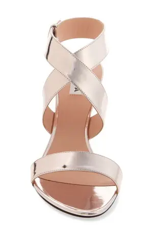 Alaïa Mirror Finish Cone Heel Sandals - Blush/argent
