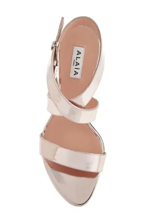 Alaïa Mirror Finish Cone Heel Sandals - Blush/argent