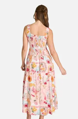 BLU PEPPER Printed Fit & Flare Midi Dress