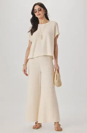 Splendid Marisol Short Sleeve Sweater - Shell