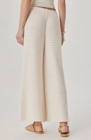 Splendid Marisol Mixed Stitch Wide Leg Pants - Shell Pink