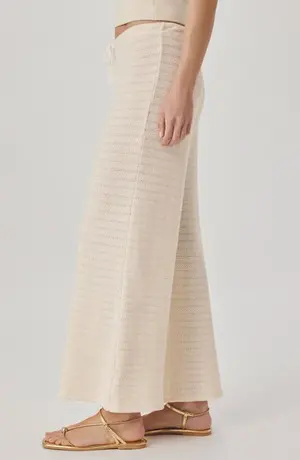 Splendid Marisol Mixed Stitch Wide Leg Pants - Shell Pink