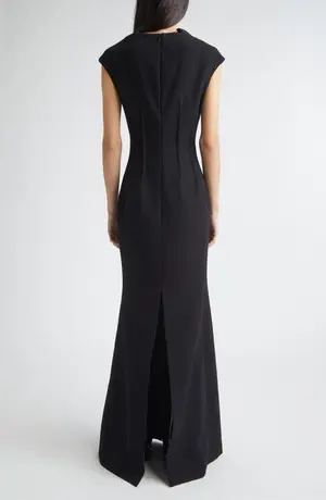 JIL SANDER Double Face Crepe Trumpet Gown
