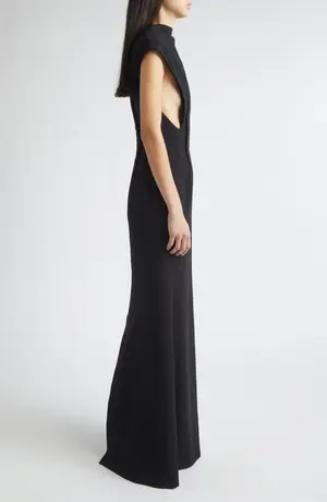 JIL SANDER Double Face Crepe Trumpet Gown