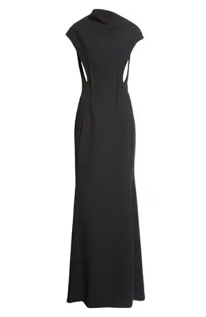 JIL SANDER Double Face Crepe Trumpet Gown